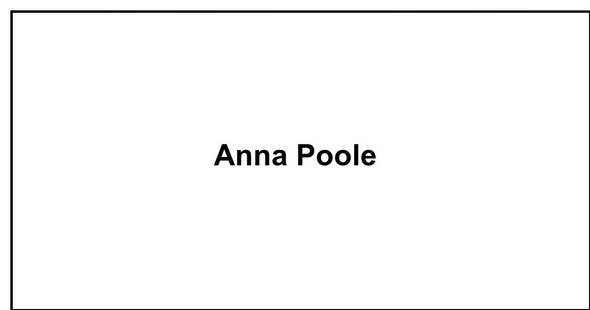 Obituary: Anna Poole